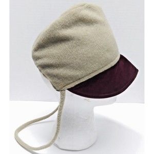 Pioneer Style | Accessories | Girls Tan Bonnet Burgundy Bill Quilted ...